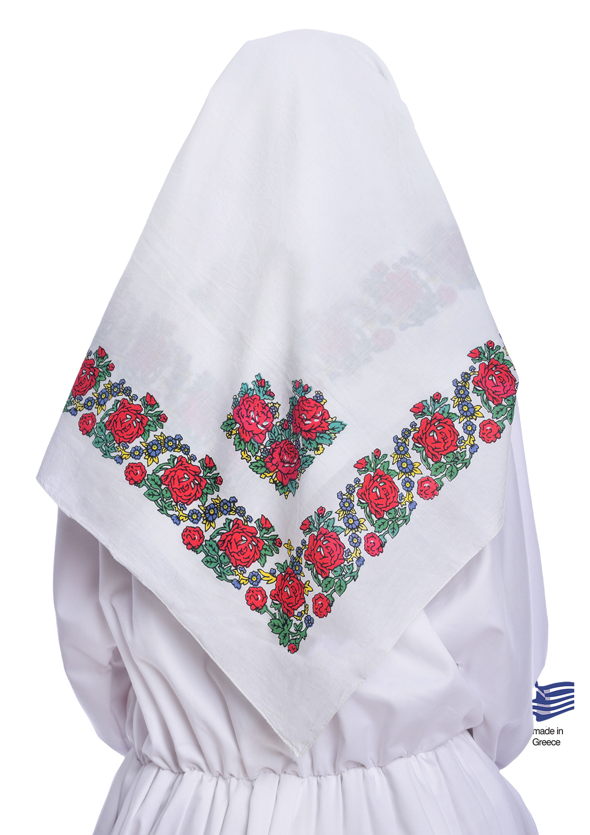 Παραδοσιακό Μαντήλι Βαμβακερό Λευκό: stoles-paradosiakes.gr